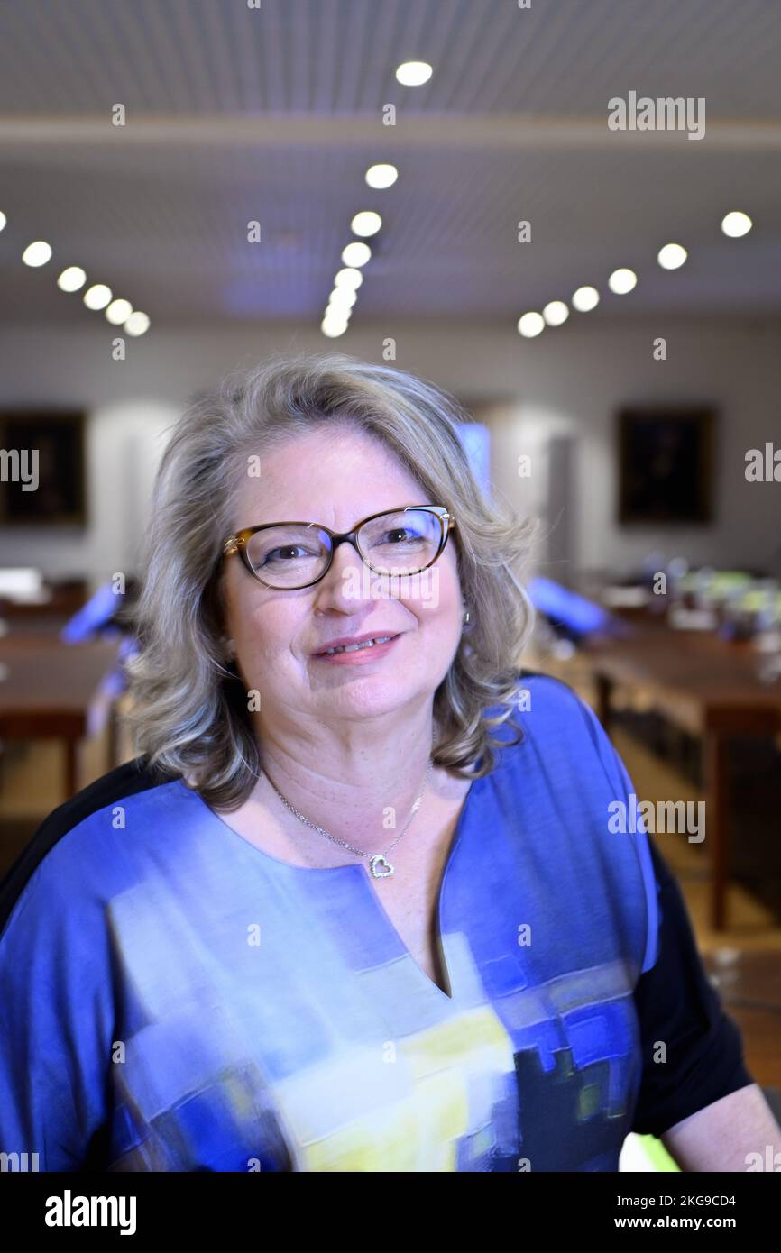 New Wavre mayor Anne Masson poses for the photographer at the Wavre ...