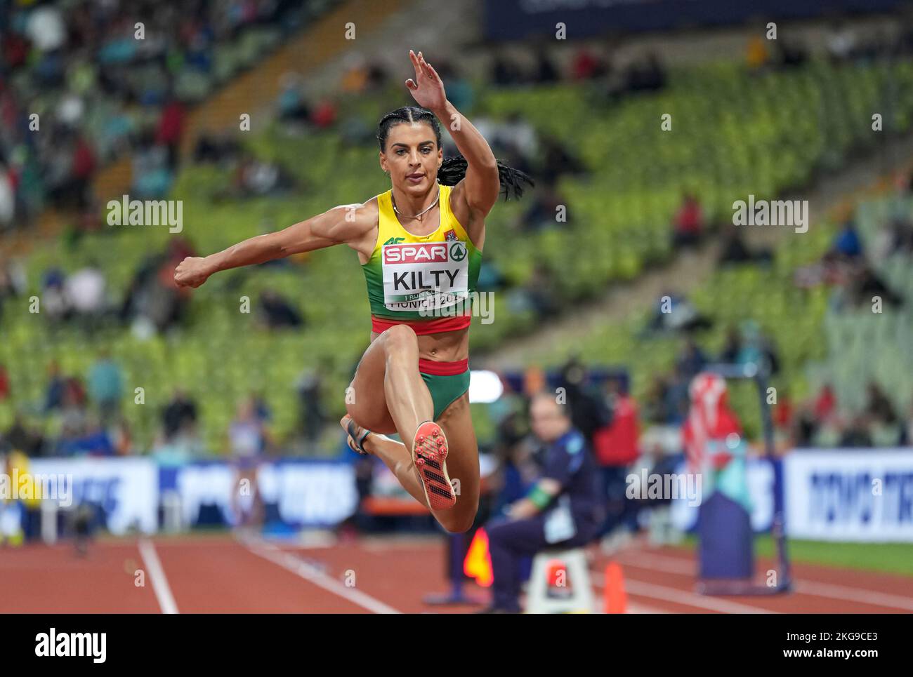 Dovilė Kilty participating in the long jump of the European Athletics ...