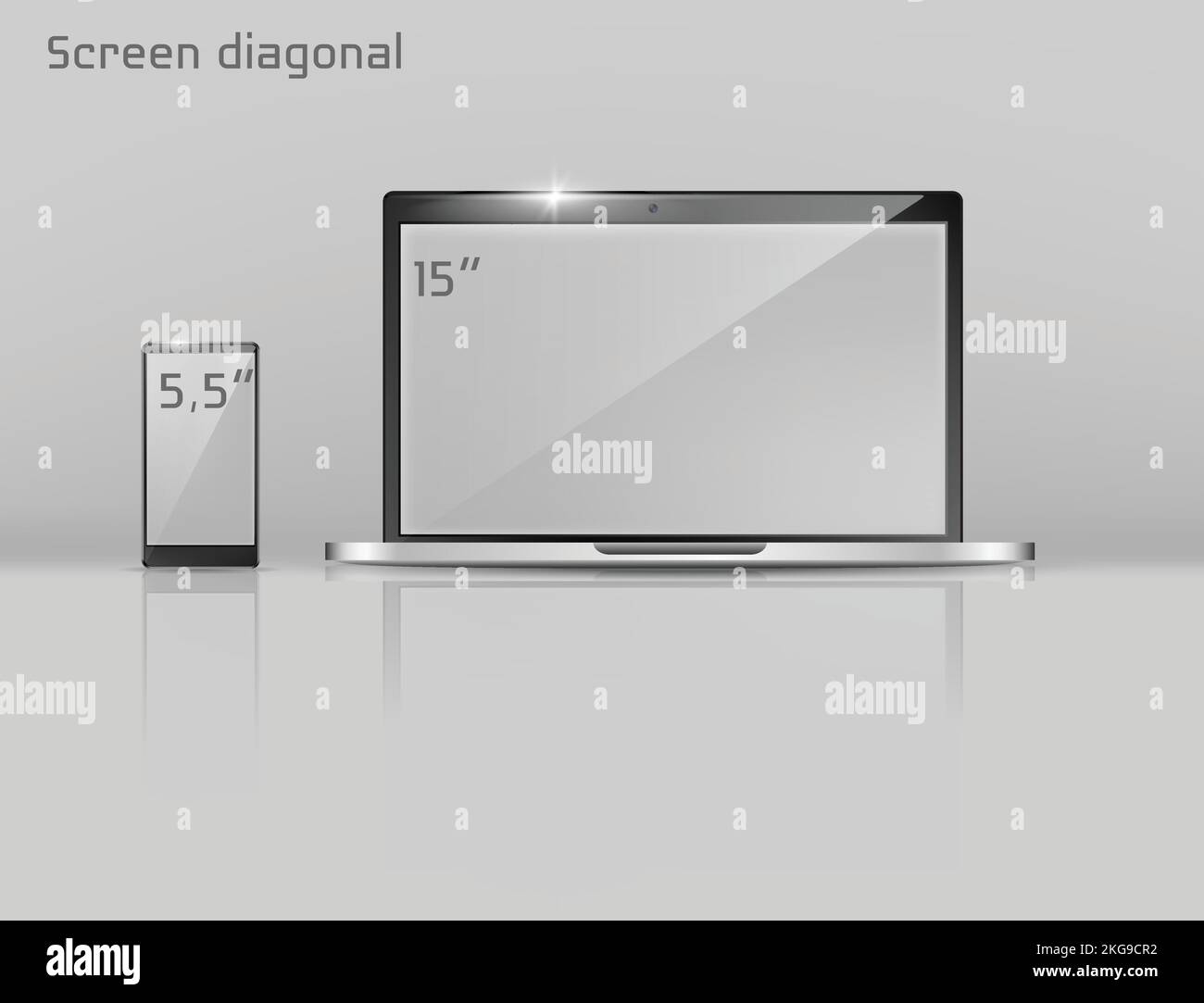 Digital Computer device mockups. 3d vector editable laptop, LED ...