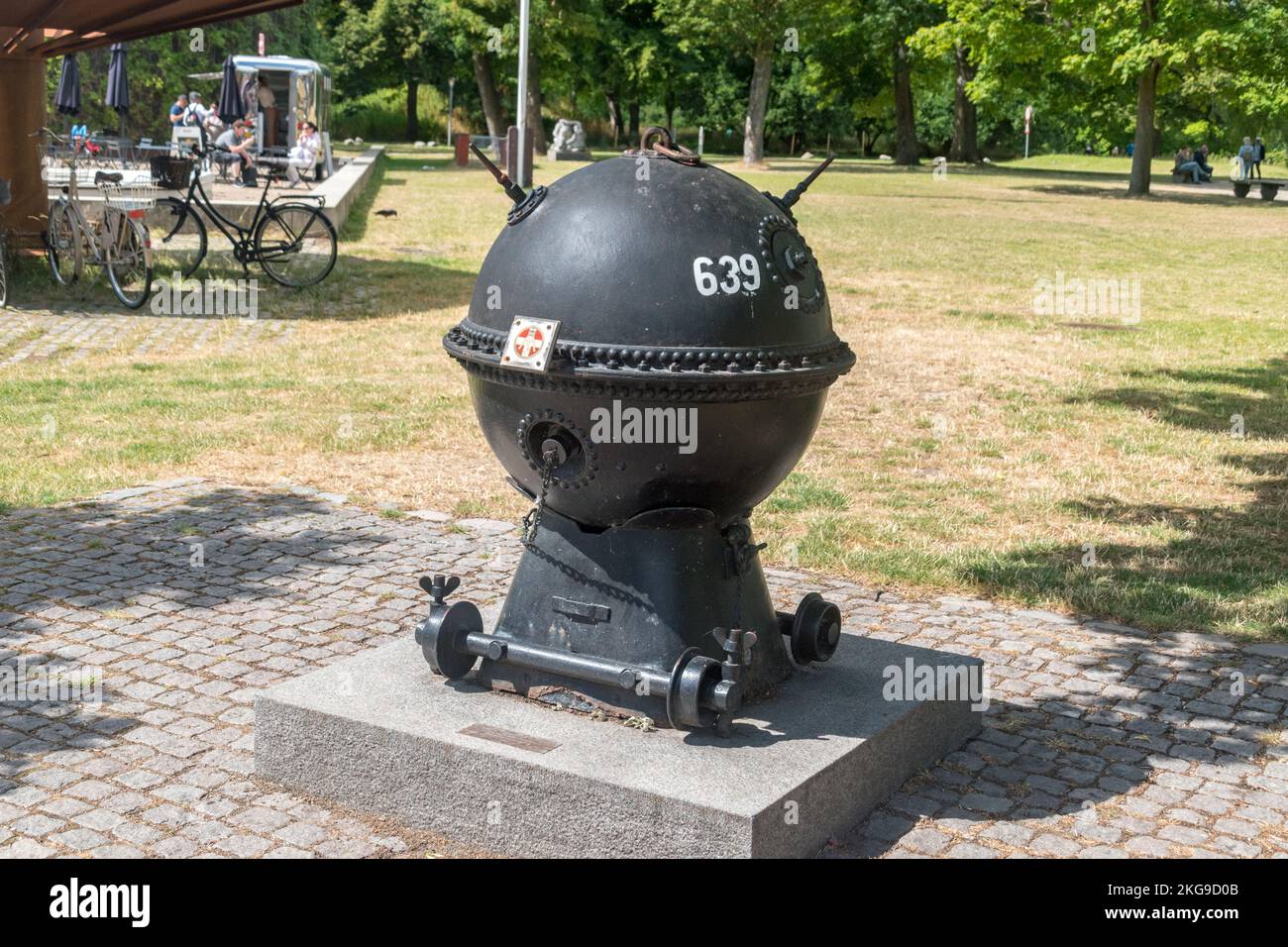 Copenhagen, Denmark - July 26, 2022: Historical Naval mine (Horn mine ...
