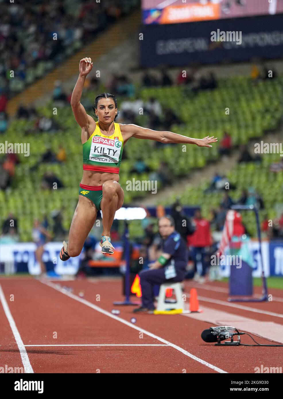 Dovilė Kilty participating in the long jump of the European Athletics ...