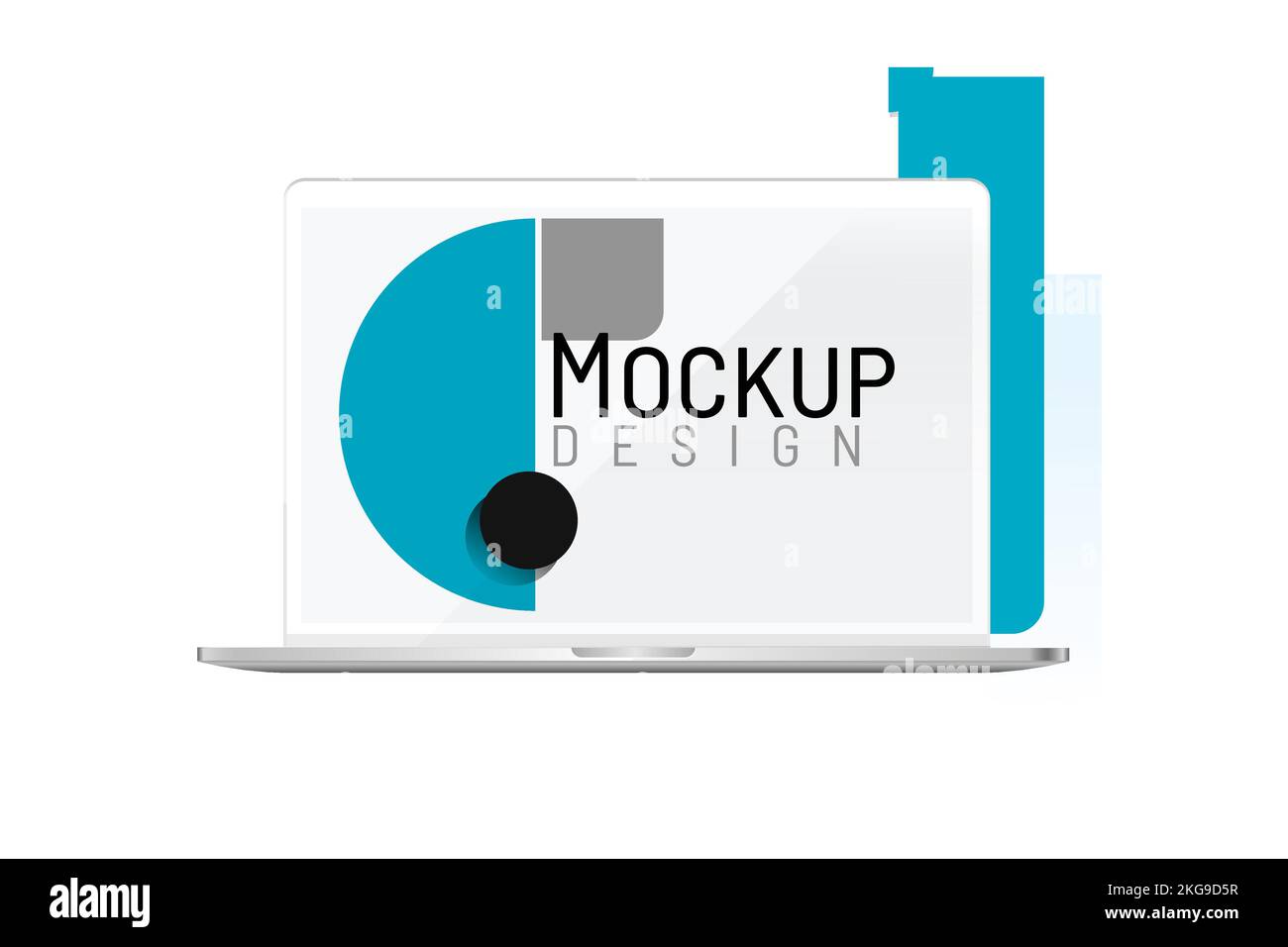 Digital Computer device mockups. 3d vector editable laptop, LED ...