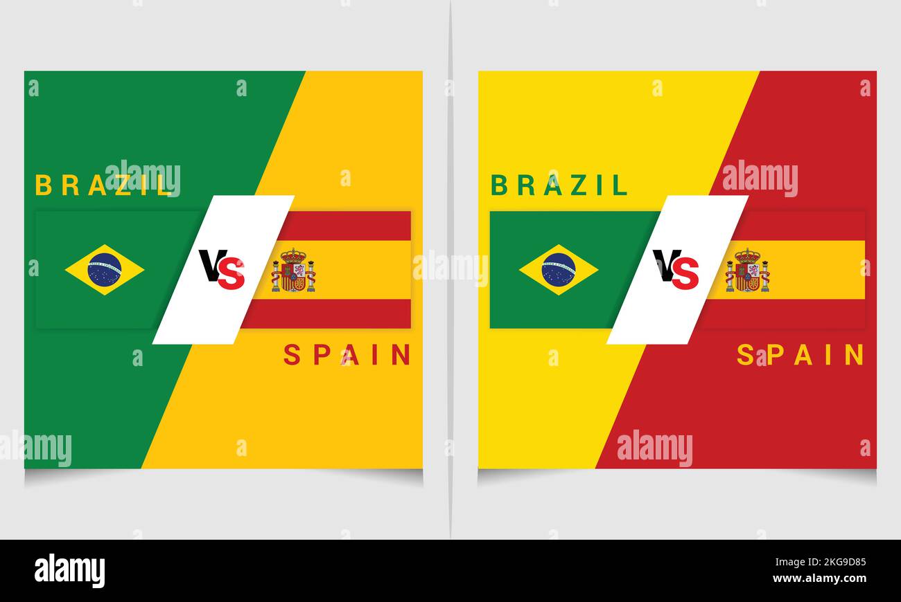 FIFA Football World Cup Brazil Vs Spain Flag Social Media Banner Stock ...