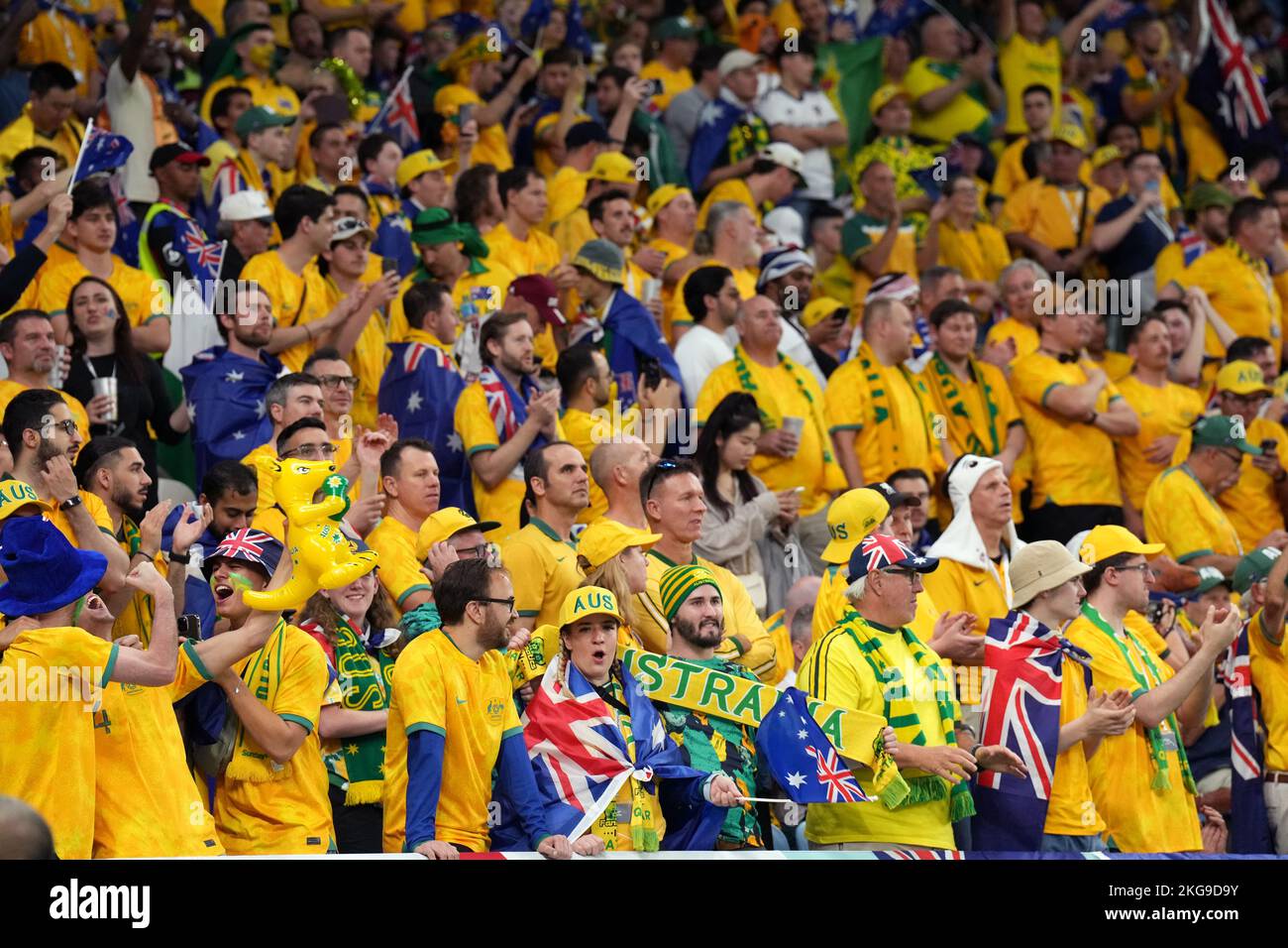 Australia fans in the stands show their support ahead of the FIFA World ...
