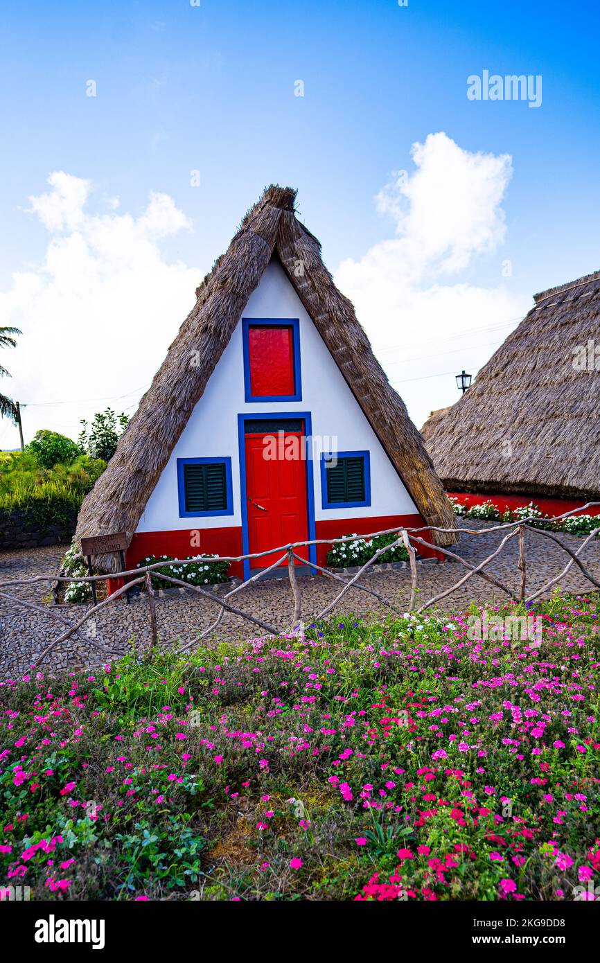 Preserved traditional country house Santana, Madeira Portugal. The ...