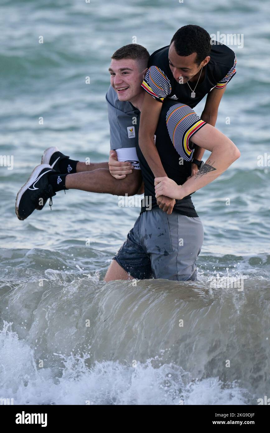Belek, Turkey, 22/11/2022, Athlete Thomas Carmoy and Athlete Ismael ...