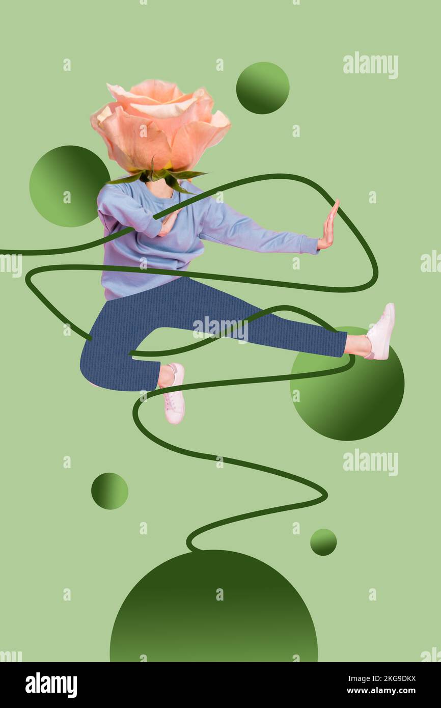 Creative photo collage artwork postcard poster of funny weird strange ...