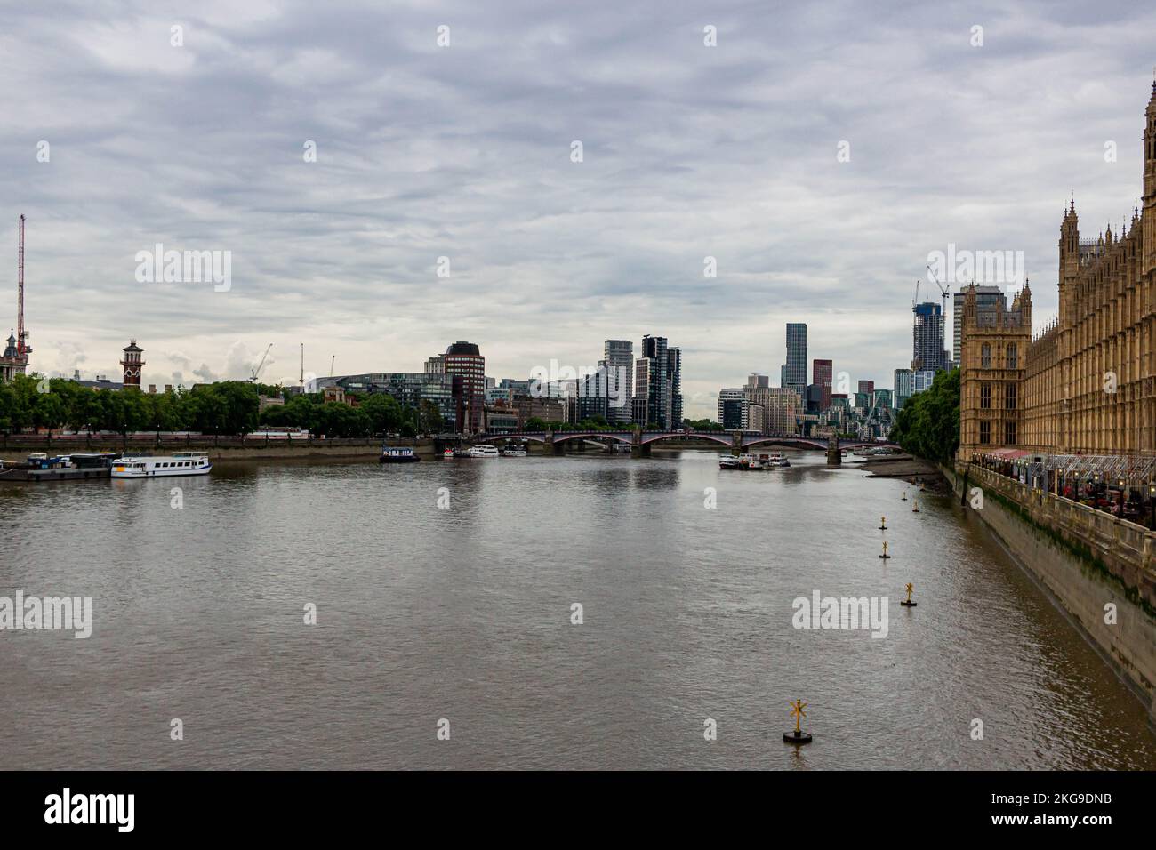 The landscape of Lambeth Bridge over the River Thames, London Stock ...