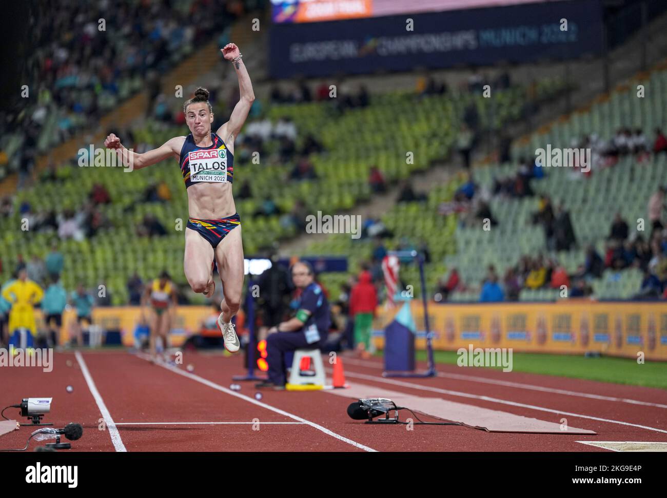 Elena Andreea Talos participating in the long jump of the European ...