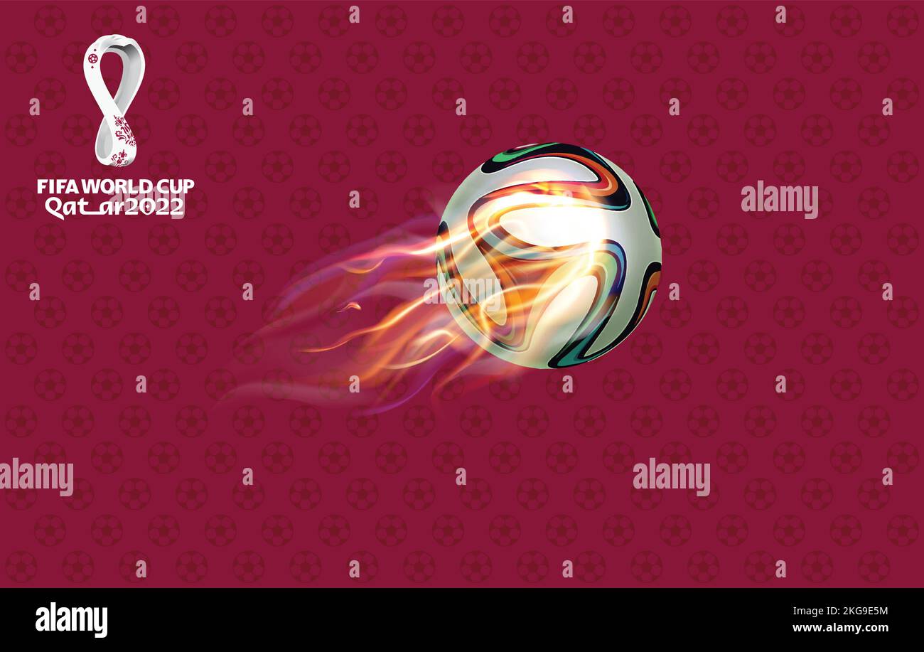 FIFA World Cup 2022 Qatar football match graphics in vector design ...
