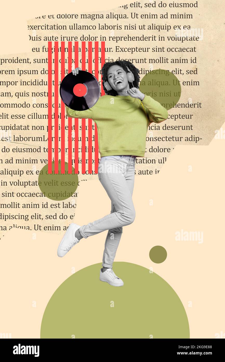 Creative photo 3d collage artwork postcard poster of young happy human ...