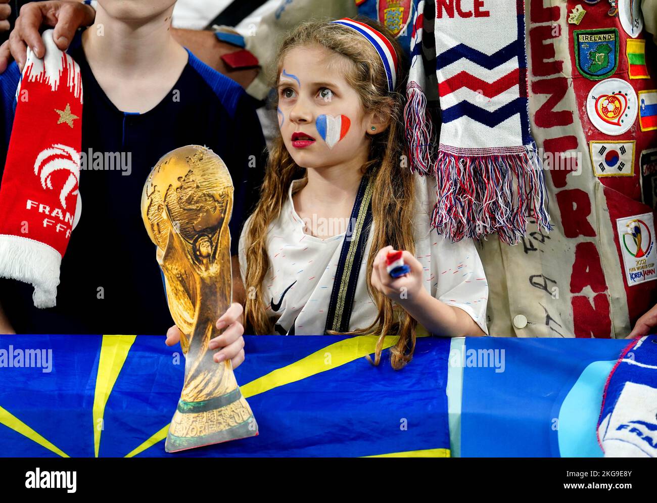 A young France fan in the stands ahead of the FIFA World Cup Group D ...