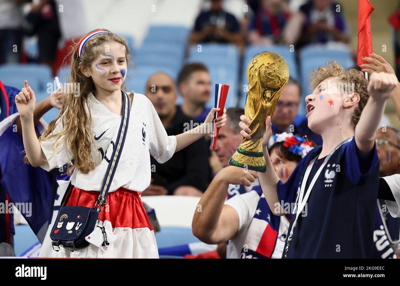 Al Wakrah, Qatar. 22nd Nov, 2022. Fans cheer prior to the Group D match ...