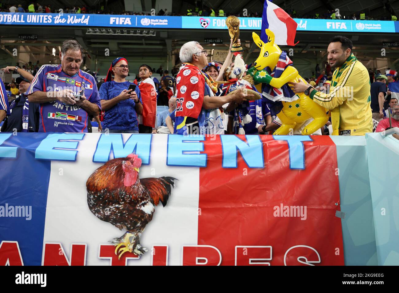 Al Wakrah, Qatar. 22nd Nov, 2022. Fans cheer prior to the Group D match ...