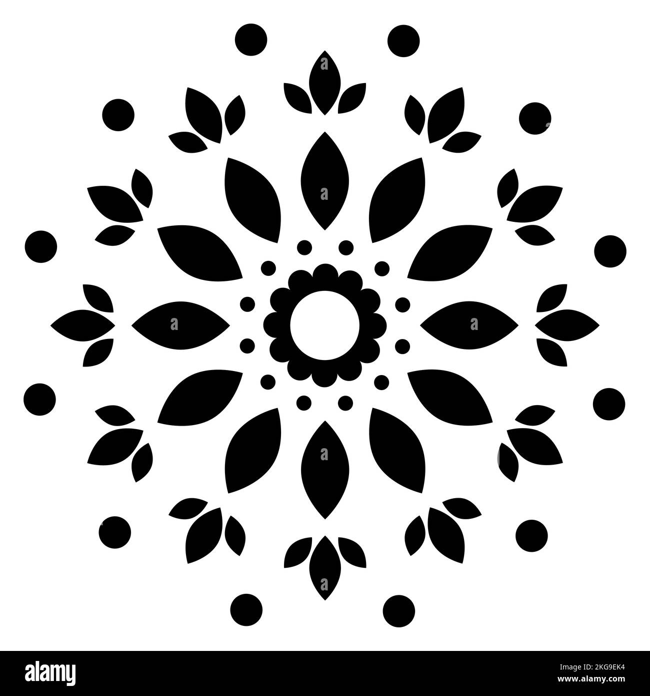 Mandala decoration pattern. Alpona design template isolated on white ...