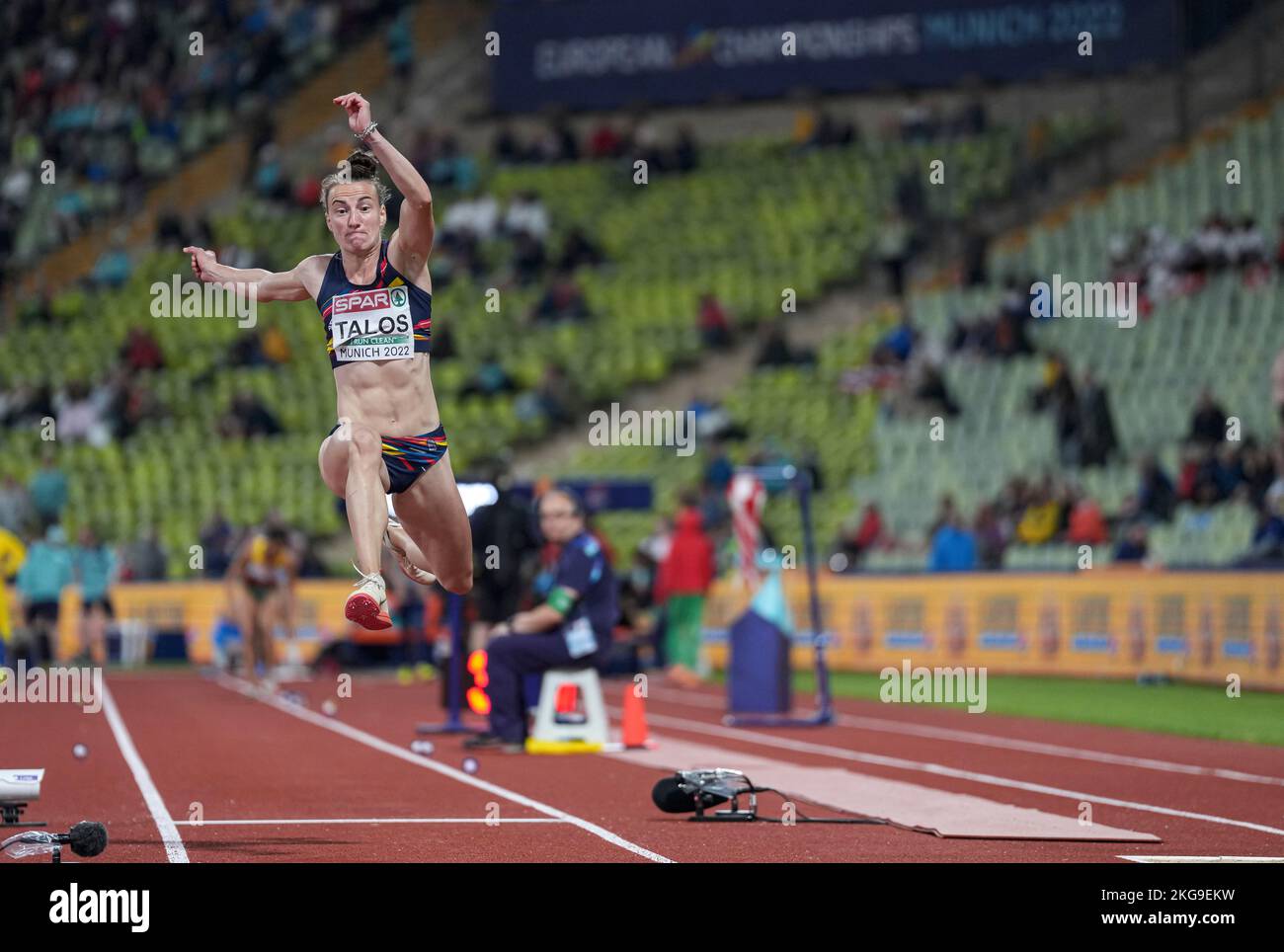 Elena Andreea Talos participating in the long jump of the European ...