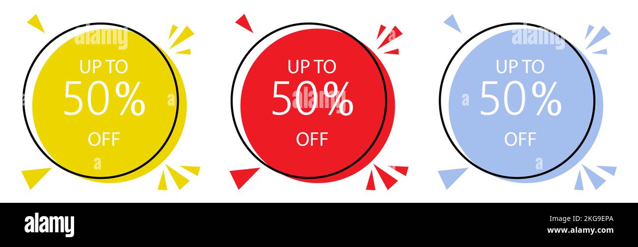 Set of 50 percent off sale. Special offer symbol. Vector illustration ...
