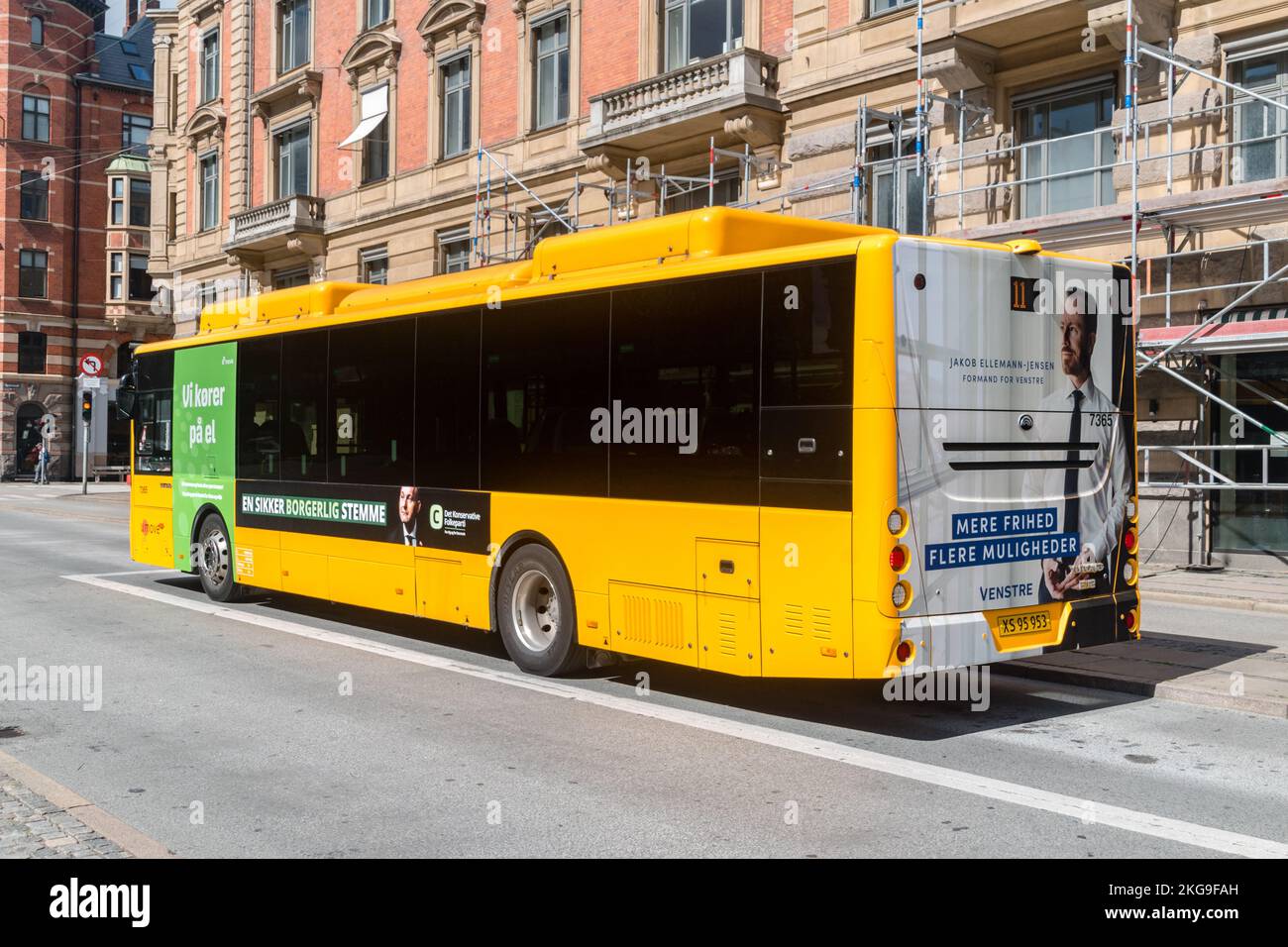 Copenhagen, Denmark - July 26, 2022: Yellow city bus in Copenhagen. Bus ...