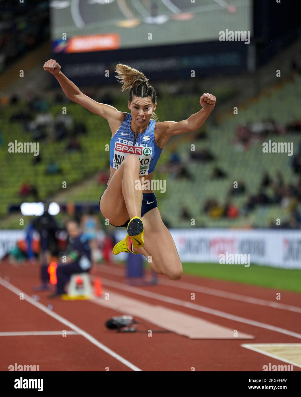 Hanna Minenko participating in the long jump of the European Athletics ...