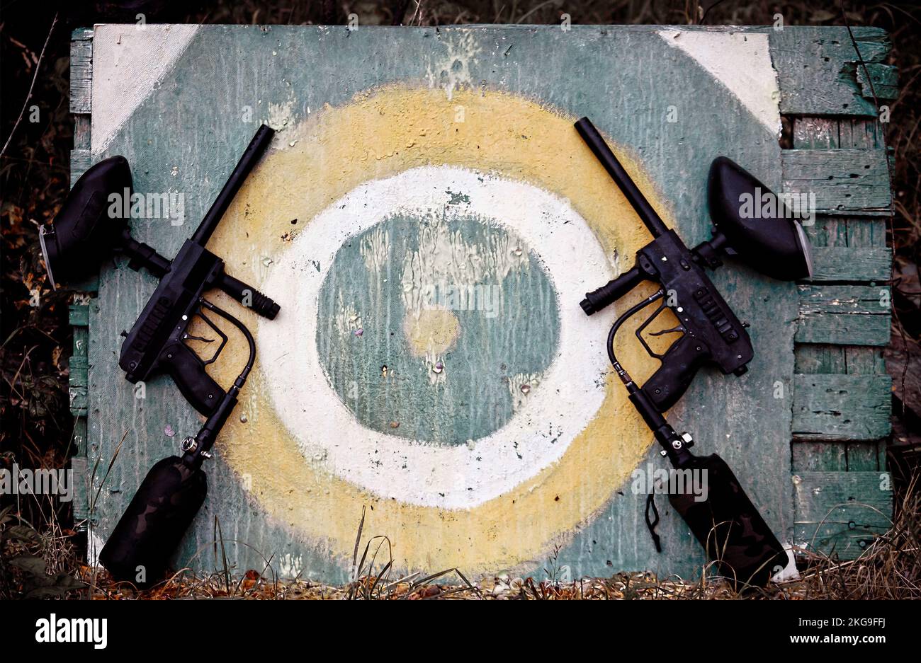 Target and paintball markers Stock Photo - Alamy