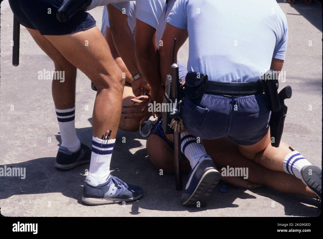 Unidentified woman being arrested by police in Venice Beach, CA Stock ...