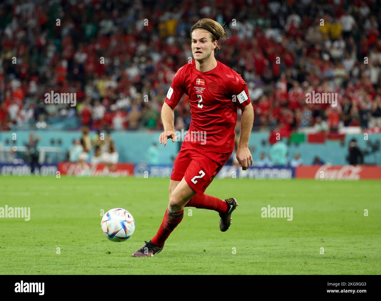 Doha, Qatar - November 22, 2022, Joachim Andersen of Denmark during the ...