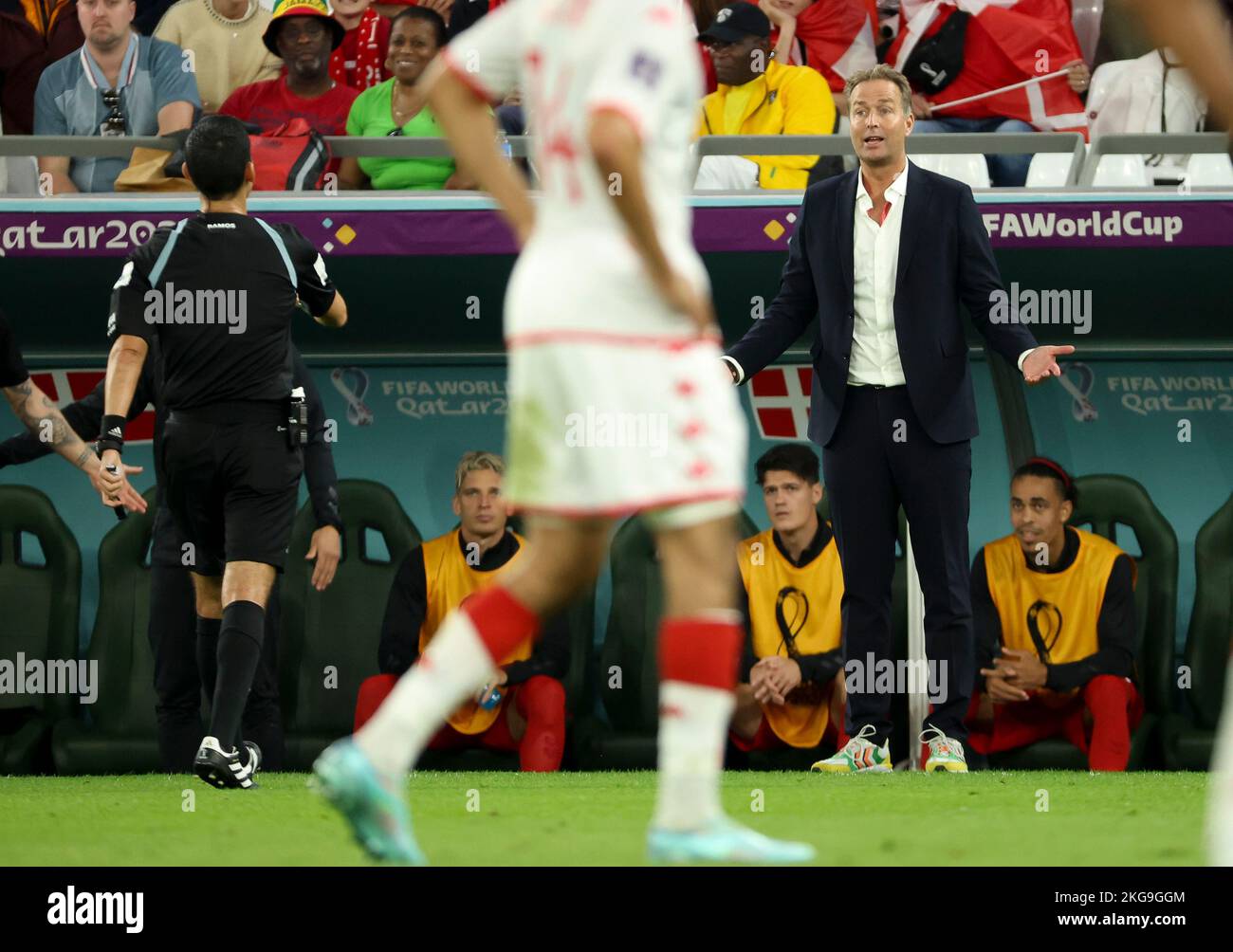 Doha, Qatar - November 22, 2022, Denmark head coach Kasper Hjulmand ...
