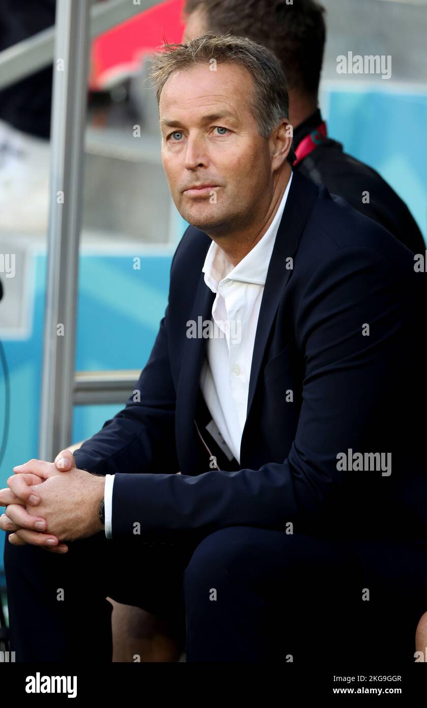Doha, Qatar - November 22, 2022, Denmark head coach Kasper Hjulmand ...