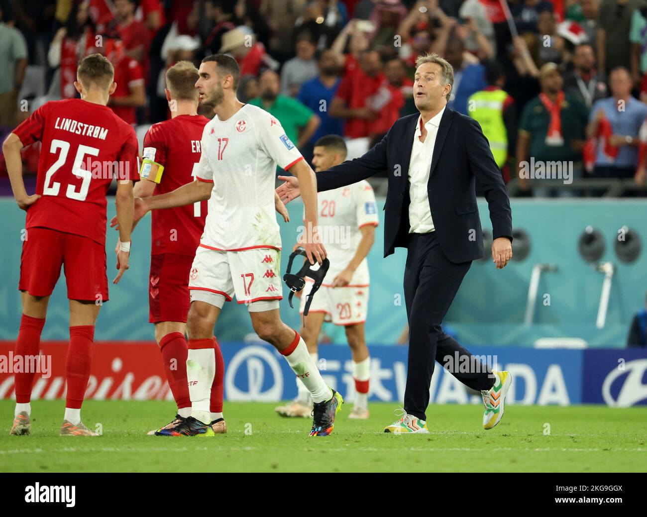 Doha, Qatar - November 22, 2022, Denmark head coach Kasper Hjulmand ...