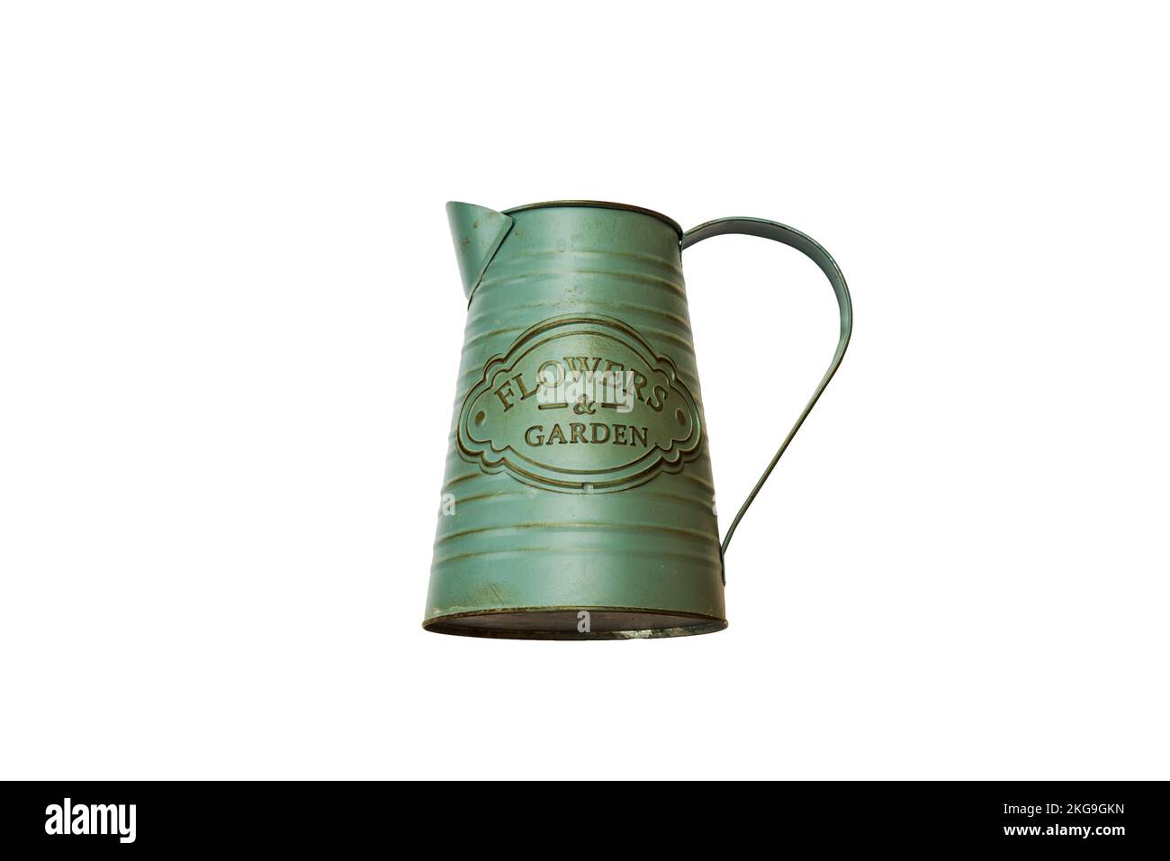 dark grey iron jug for watering flowers on white background Stock Photo ...