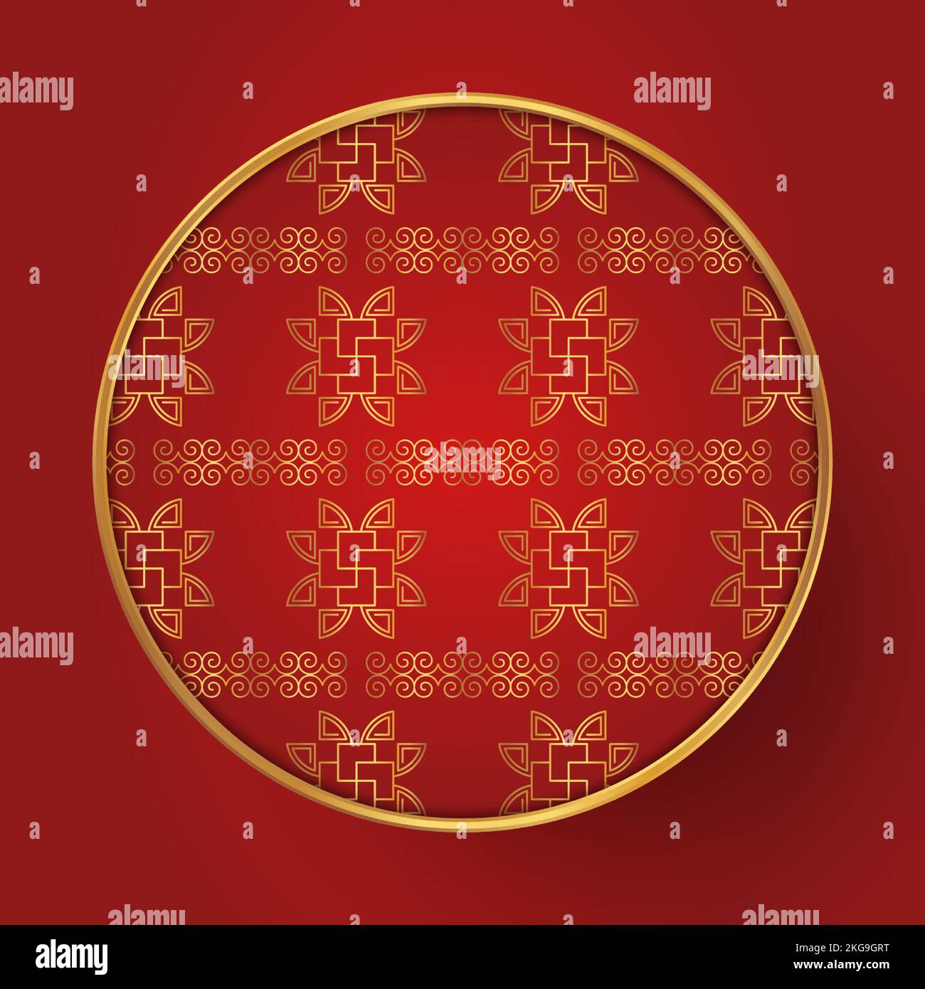 Traditional chinese round pattern frame. Oriental, japanese circle ...