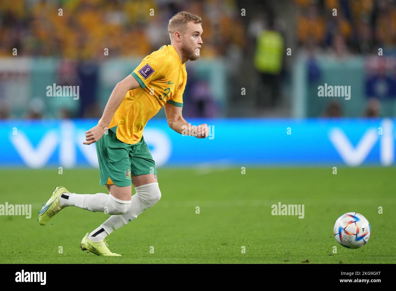 Nathaniel Atkinson of Australia during the Qatar 2022 World Cup match ...