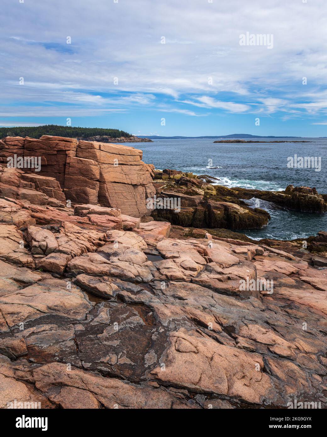 Thunder Hole at Acadia National Park near Bar Harbor Maine Stock Photo ...
