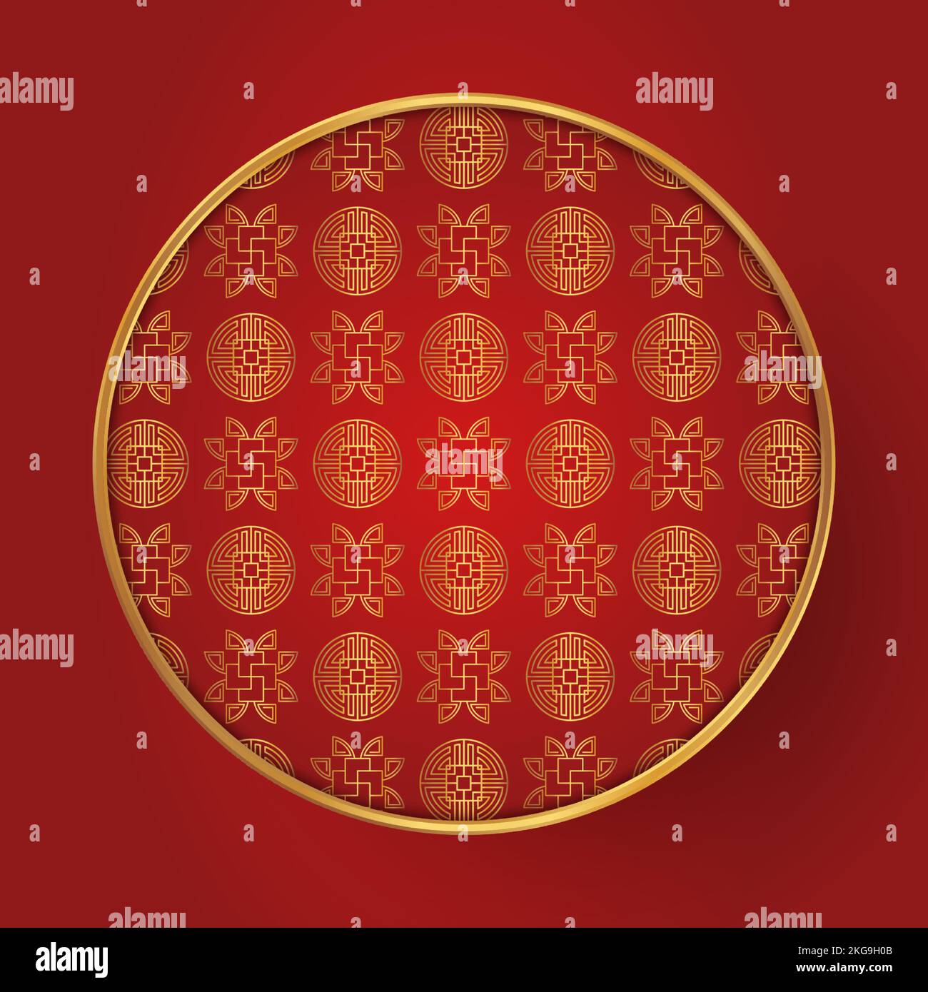 Traditional chinese round pattern frame. Oriental, japanese circle ...