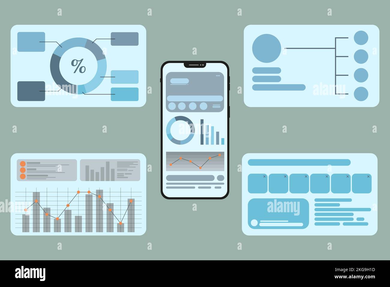 Flat web elements. Simply set of infographics components. Vector Stock ...