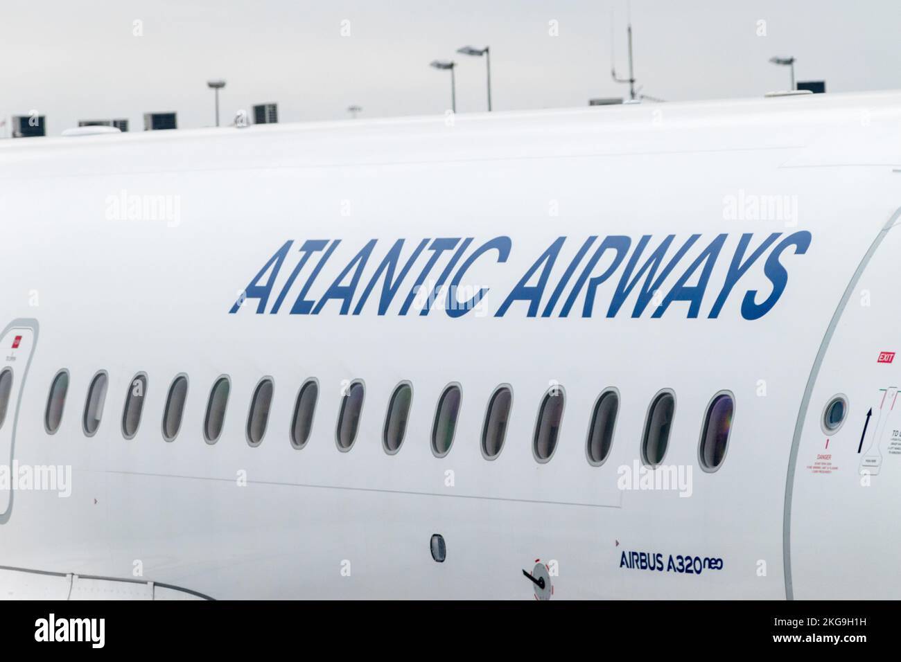 Copenhagen, Denmark - July 27, 2022: Atlantic Airways sign on Airbus ...