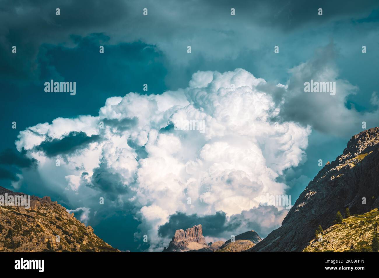 Description: Huge thunderclouds pile up over the museum of the great ...