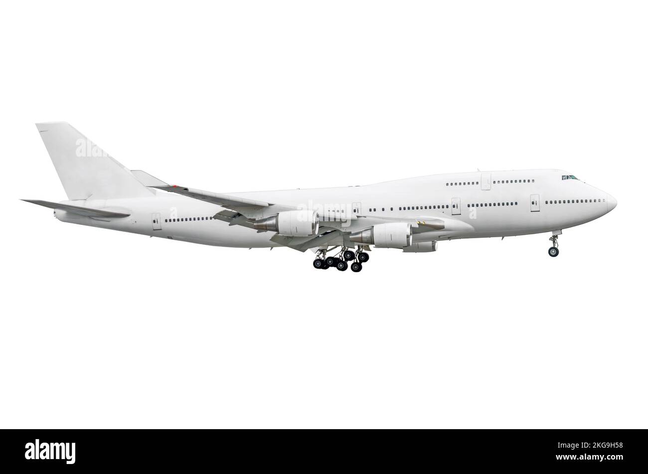 Large double-deck aircraft isolated on white background Stock Photo - Alamy