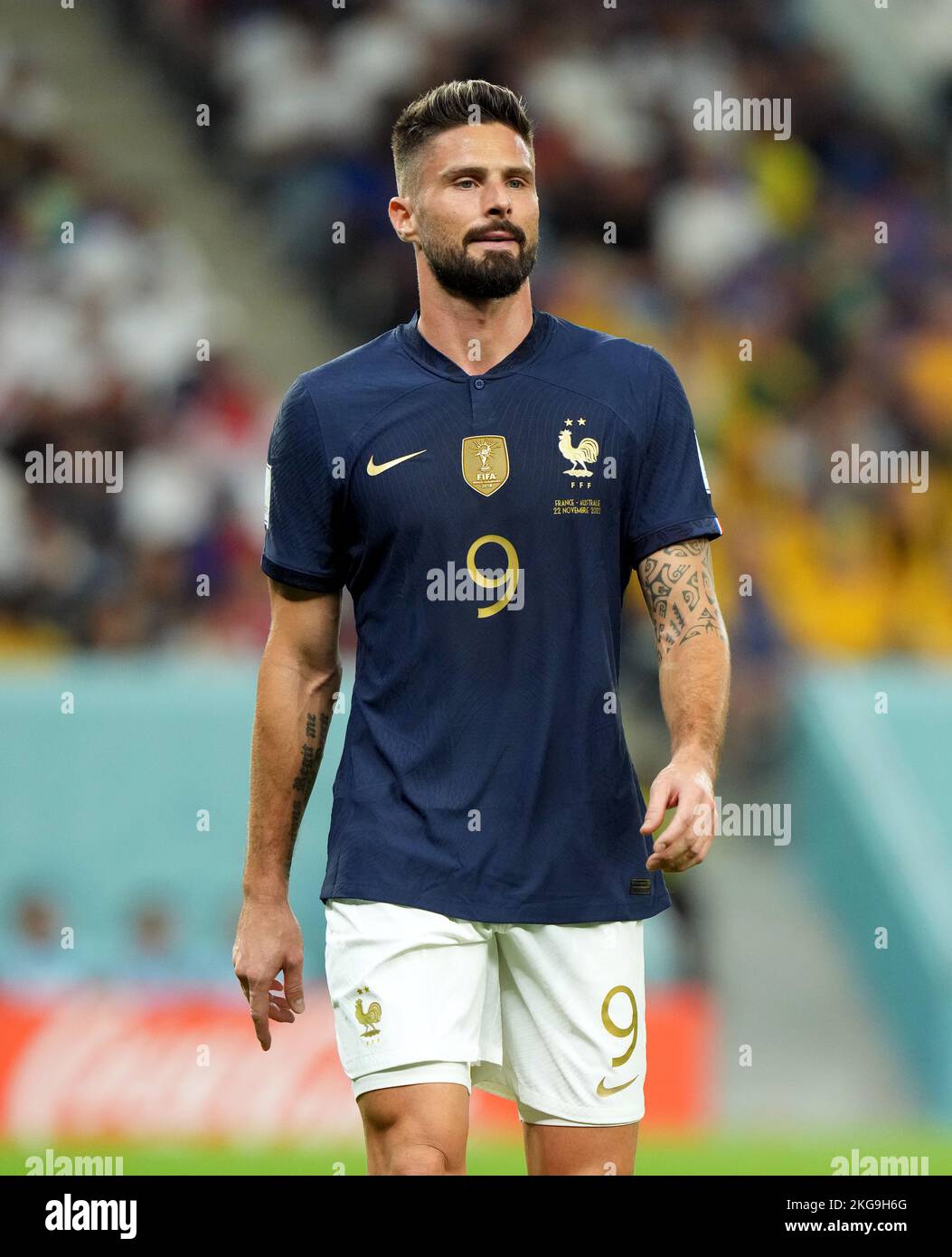 France's Olivier Giroud during the FIFA World Cup Group D match at Al ...