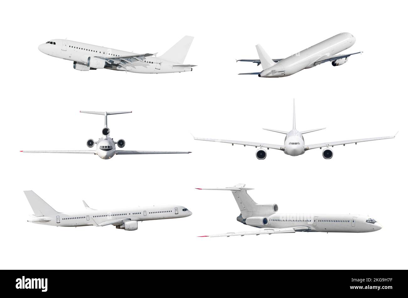 Set of airplane isolated from the white background Stock Photo - Alamy