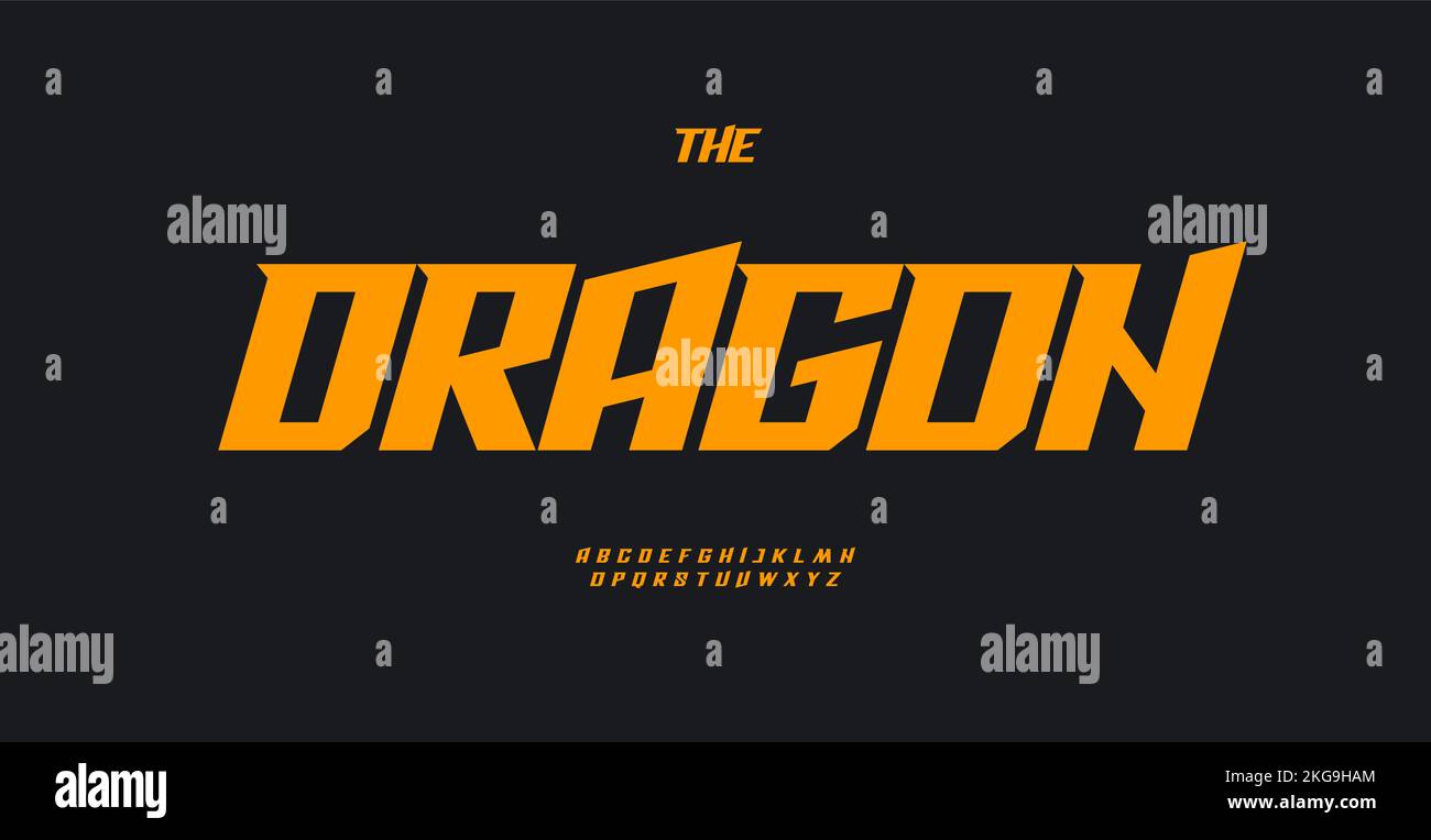 Sharped high bold italic font, brave and determined modern alphabet for ...