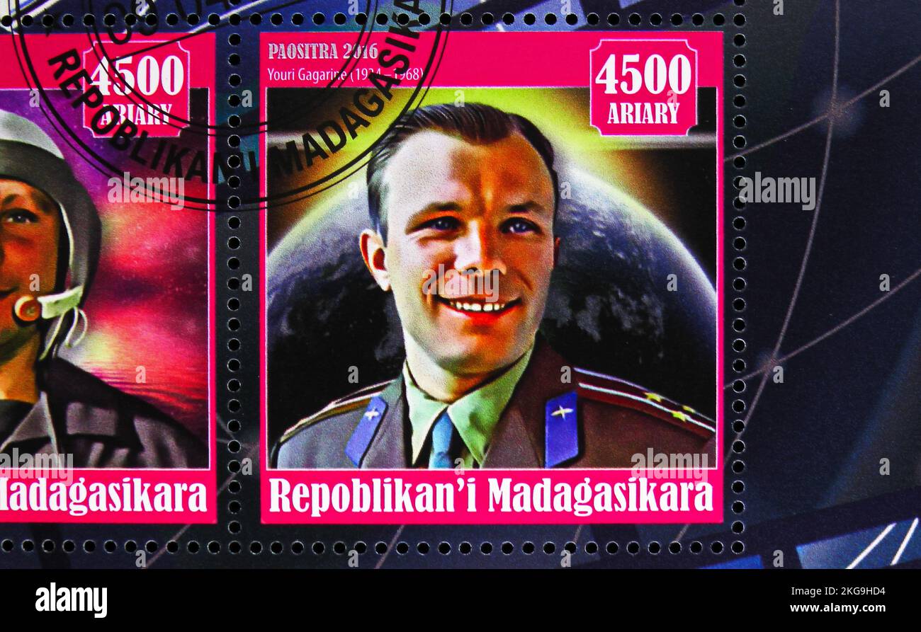 MOSCOW, RUSSIA - JUNE 17, 2022: Postage stamp printed in Madagascar ...