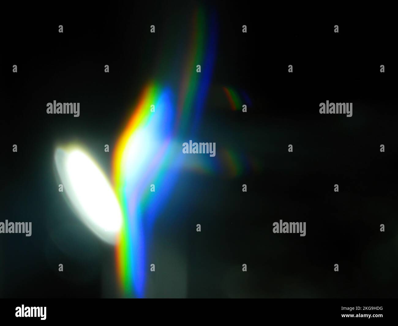 The long exposure view of glowing particles shining in the darkness ...