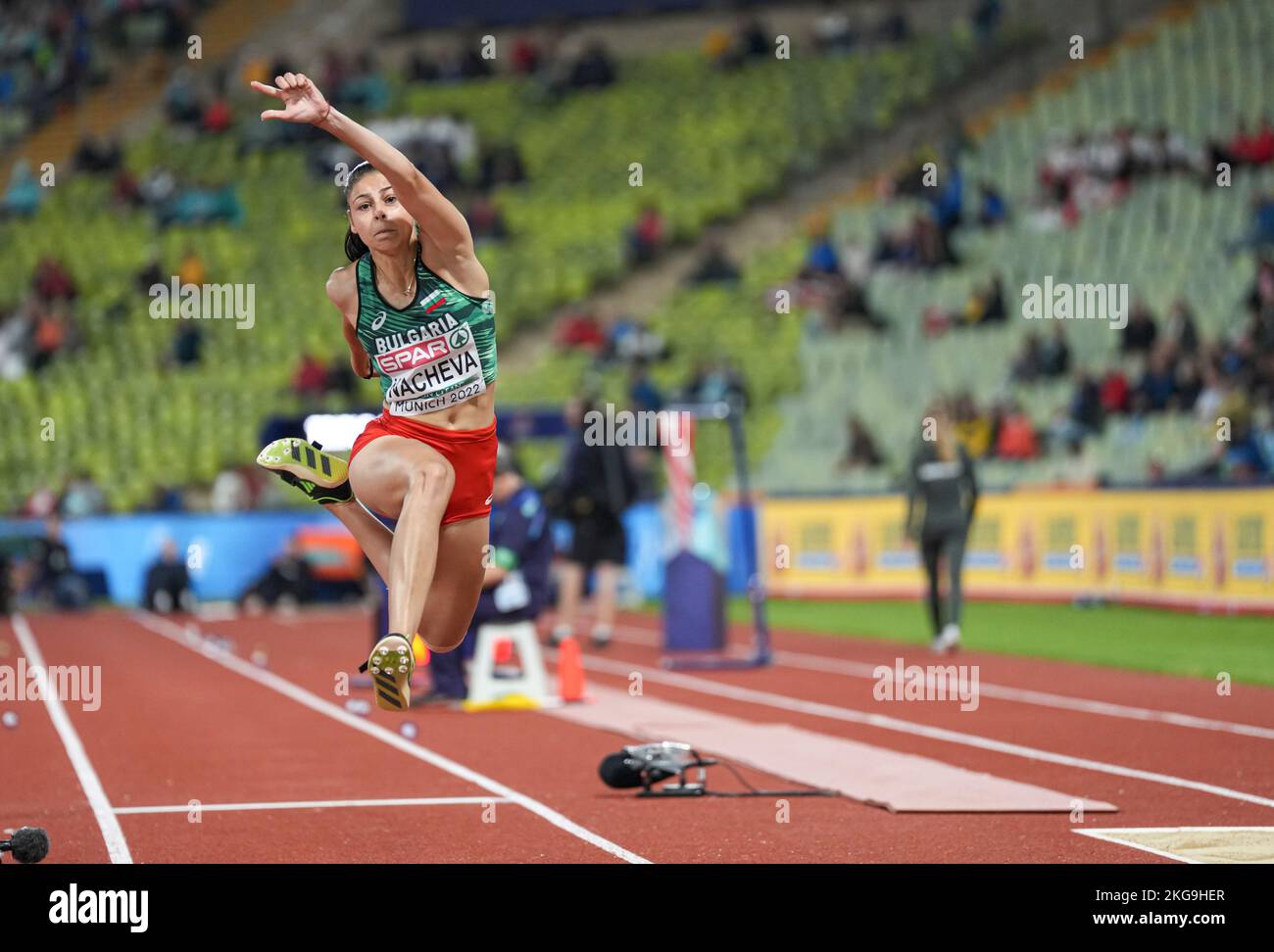 Alexandra Nacheva participating in the long jump of the European ...