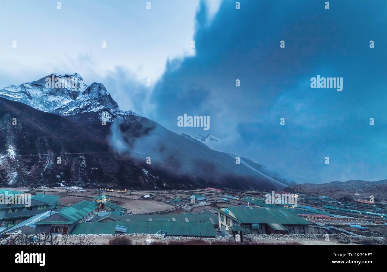 Dingboche 4410m is Sherpa village in Khumbu Everest region of north ...