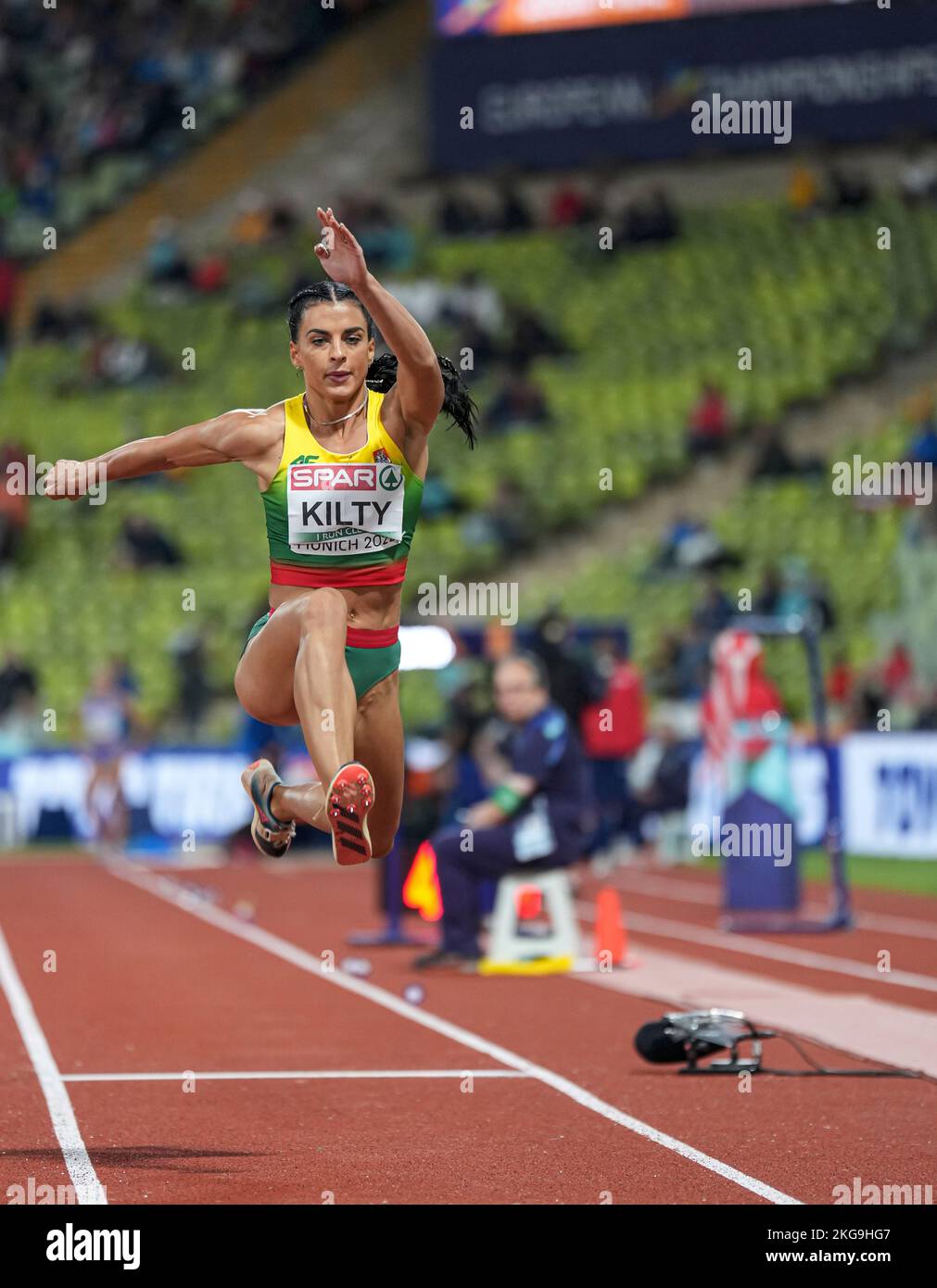 Dovilė Kilty participating in the long jump of the European Athletics ...