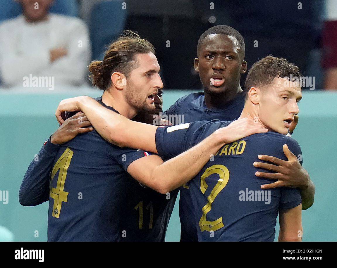 Frances Adrien Rabiot Left Celebrates Scoring Their Sides First