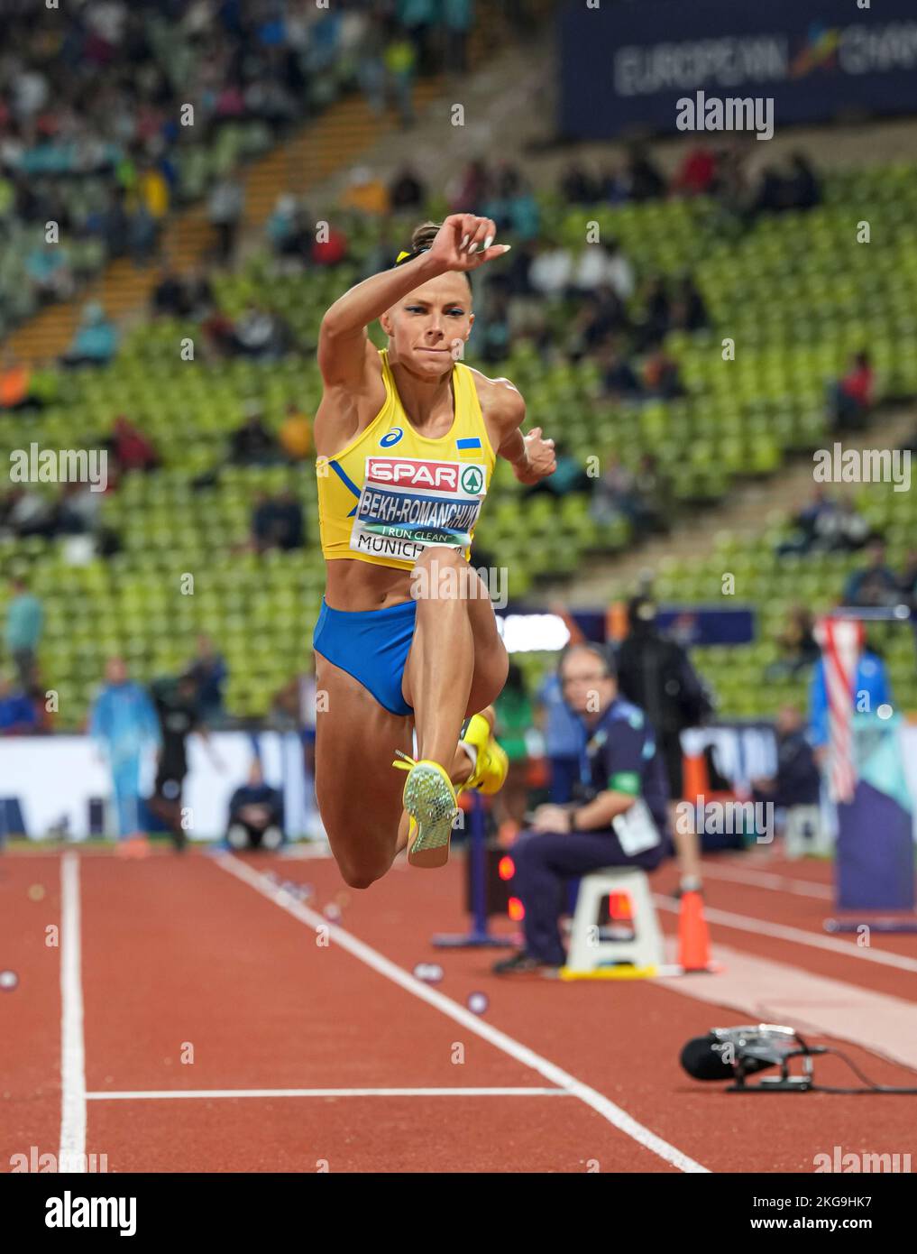 Maryna Bekh-Romanchuk participating in the long jump of the European ...