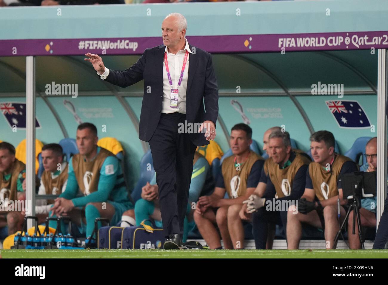 Australia head coach Graham Arnold during the Qatar 2022 World Cup ...