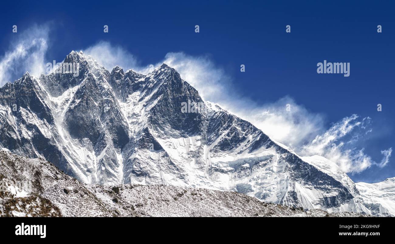 Lhotse is fourth highest mountain in world at 8,516m 27,940 ft ...